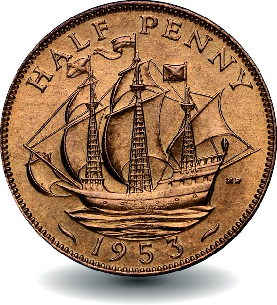Queen Elizabeth Half Penny Coin 1953 | Etsy UK
