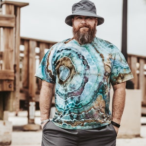 Geode Tie Dye Shirt, Psychedelic Clothing, Tye Dye Shirt, 50th Birthday ...