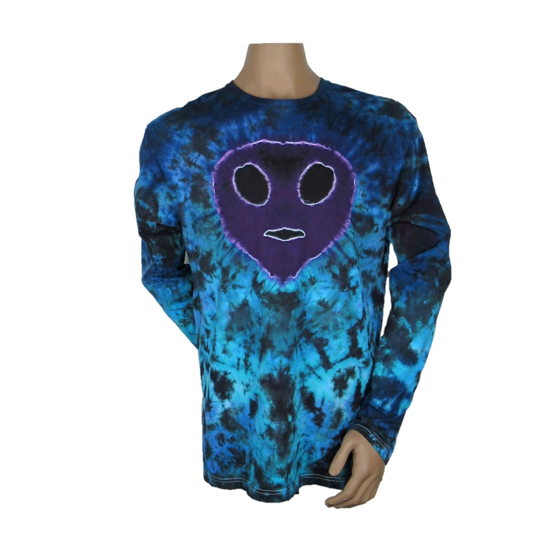 Alien Shirt, Long Sleeve Tie Dye, Weirdcore, Alt Clothing, Space Themed ...