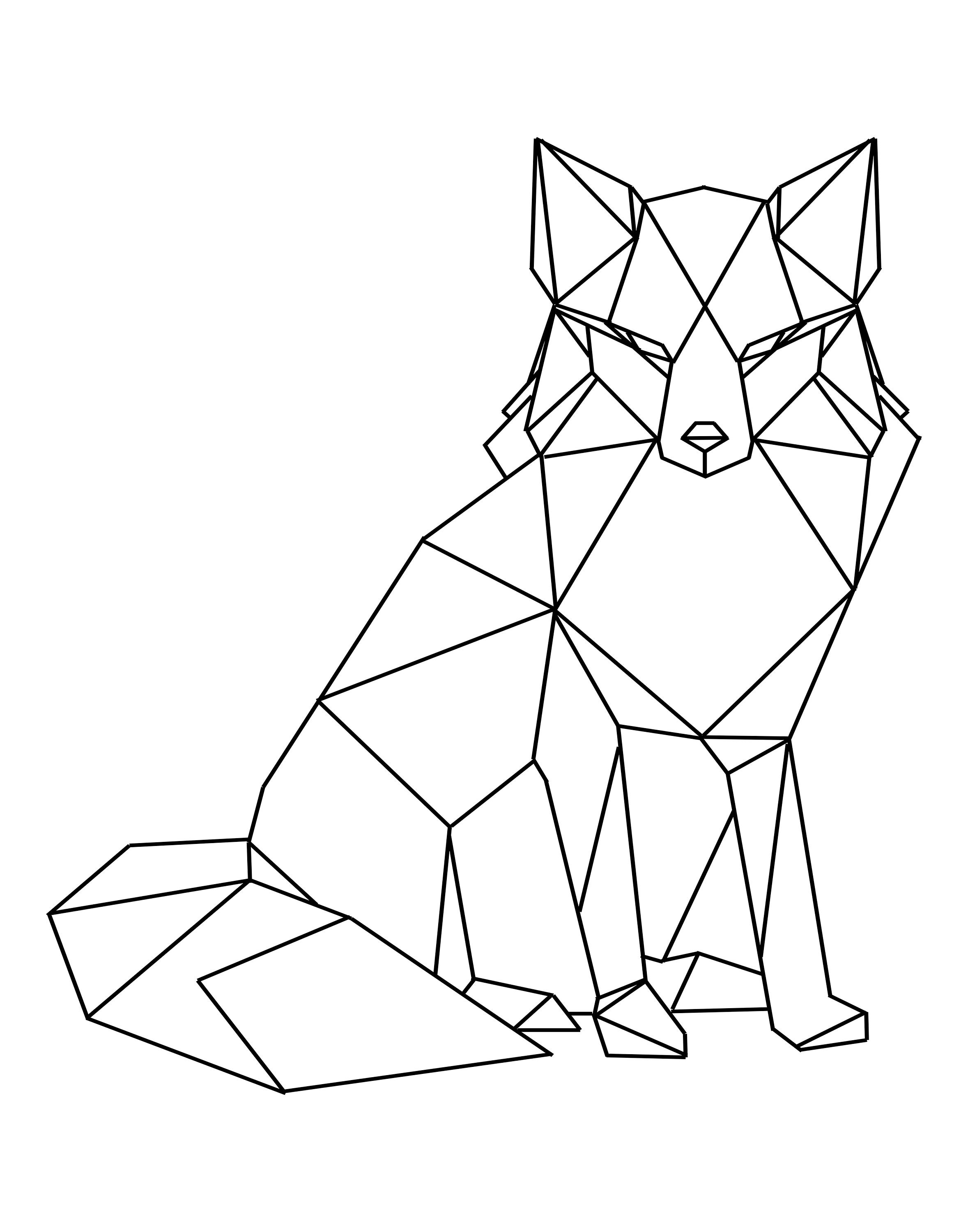 Impresión de zorro geométrico cartel geométrico póster | Etsy