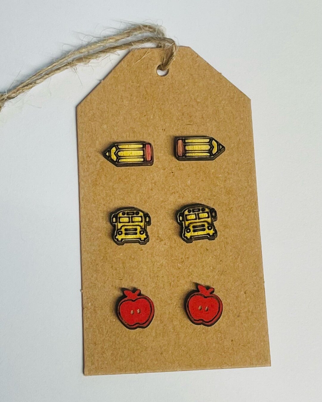 School Days, Stud Earrings, Wooden, Teacher, Appreciation, Secretary ...