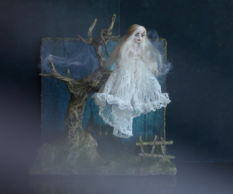 Half scale handmade gothic miniature.Flying ghost doll. | Etsy