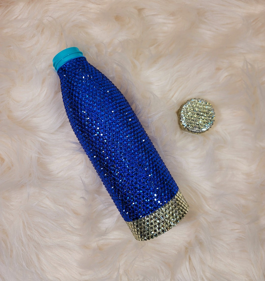 Royal Blue Water Bottle/rhinestone Water Bottle/bling Water Bottle ...