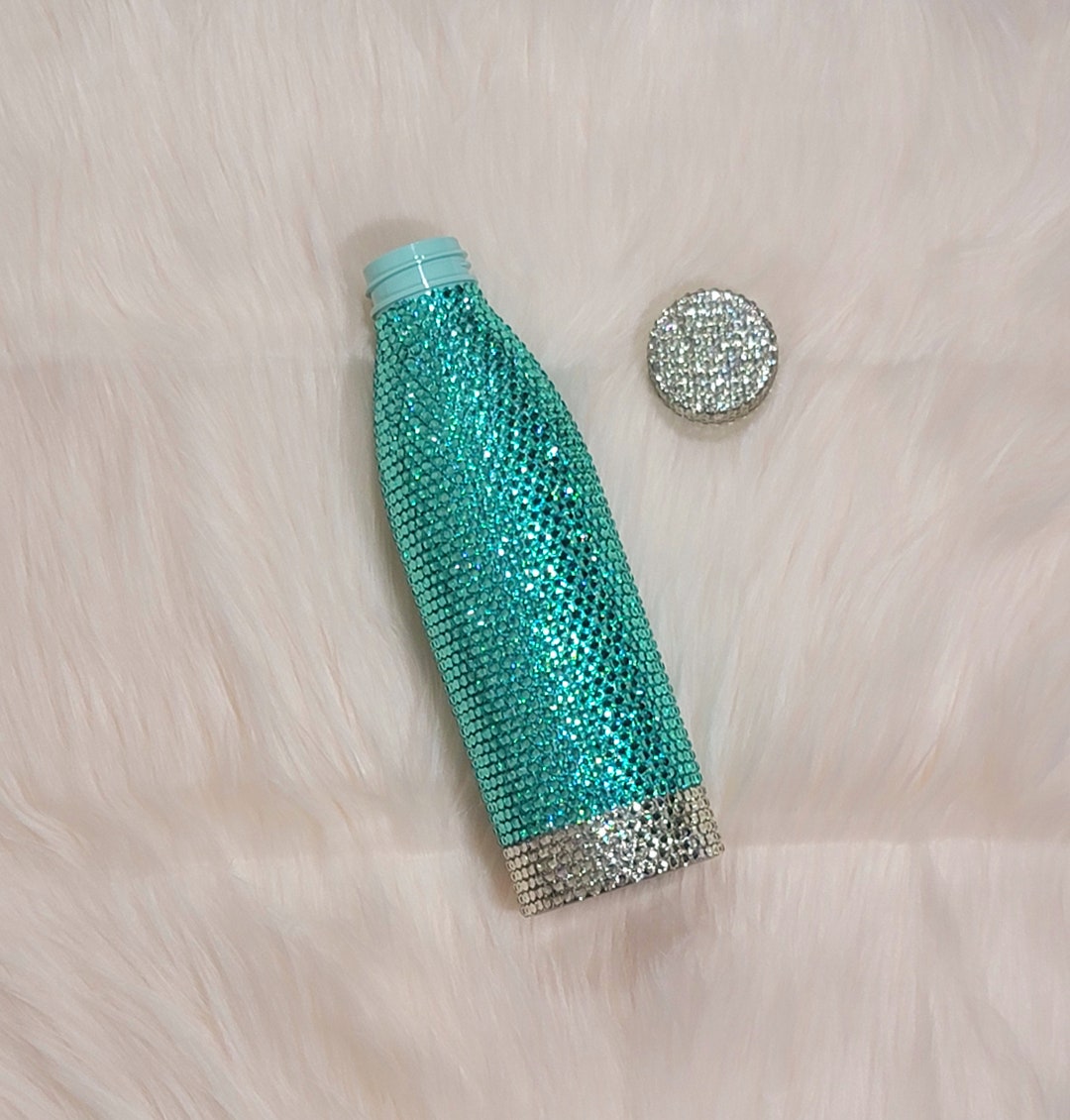 Aqua Bling Water Bottle, Bling Water Bottle, Bedazzled Water Bottle ...