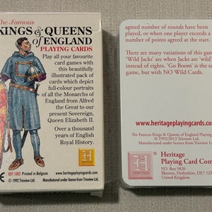 The Famous Kings and Queens of England Playing Cards by Heritage Card ...