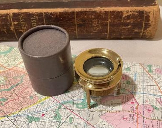 Tabletop Brass Map Magnifying Reader Adjustable Tripod From Van Cort ...