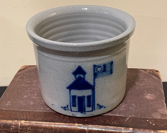 David Eldreth Pottery Salt Glazed Crock With Hand Painted Vintage ...