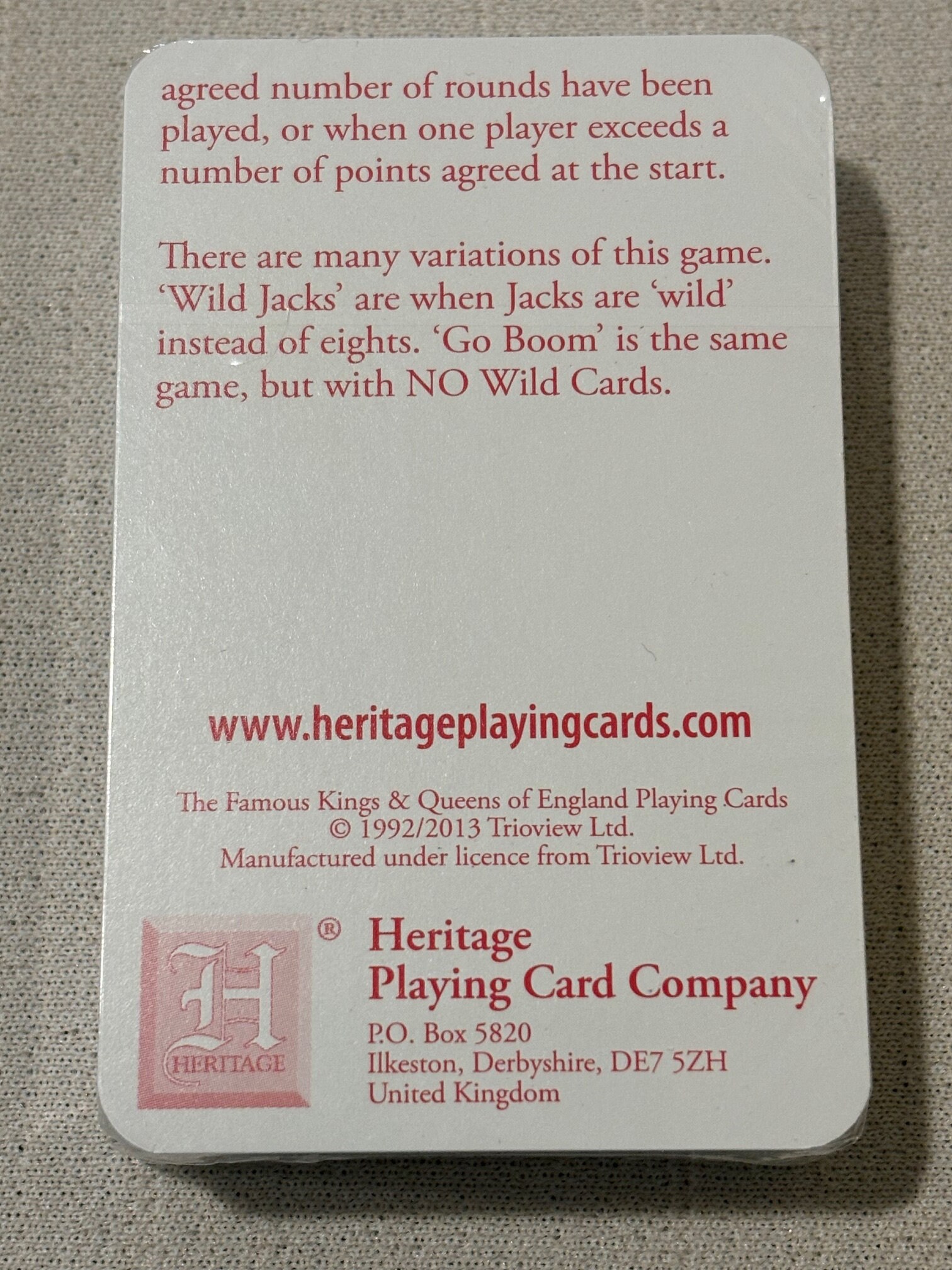 The Famous Kings and Queens of England Playing Cards by Heritage Card ...