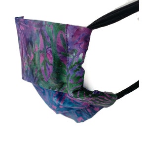 Men or Women's Stunning Purple Green Blue Batik Face Mask - Etsy