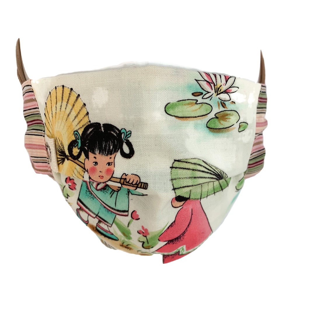 Precious Asian Girls With Umbrellas Face Mask With Nose Wire and Filter ...