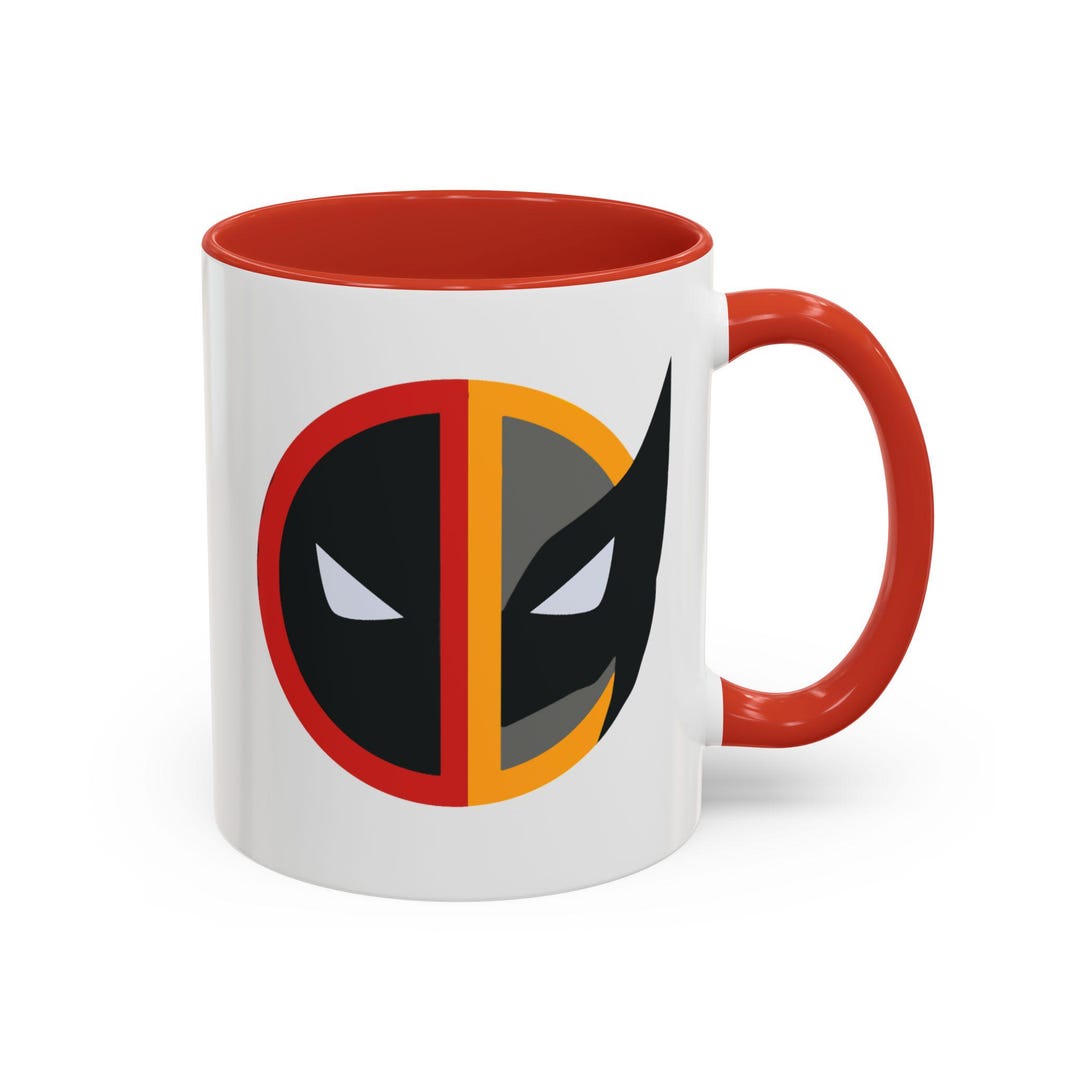 Deadpool and Wolverine Split Face Accent Coffee Mug 11oz & 15oz With ...