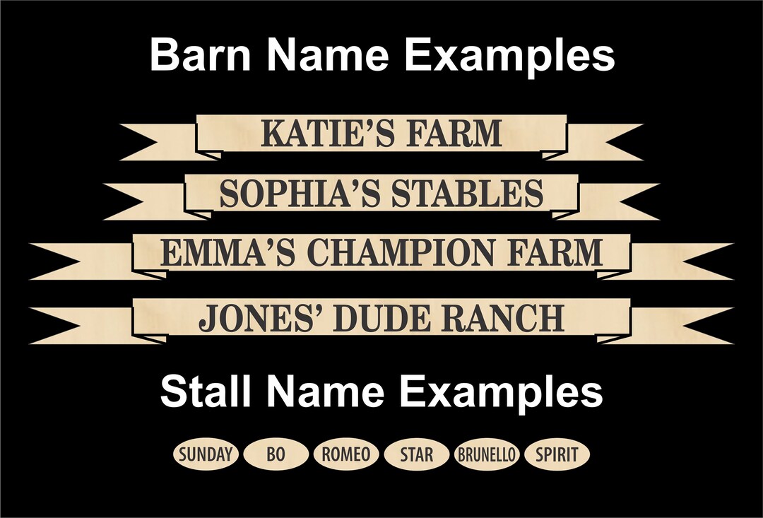 Barn Name And/or Stall Name Signs - Custom - Personalize Barns With a ...