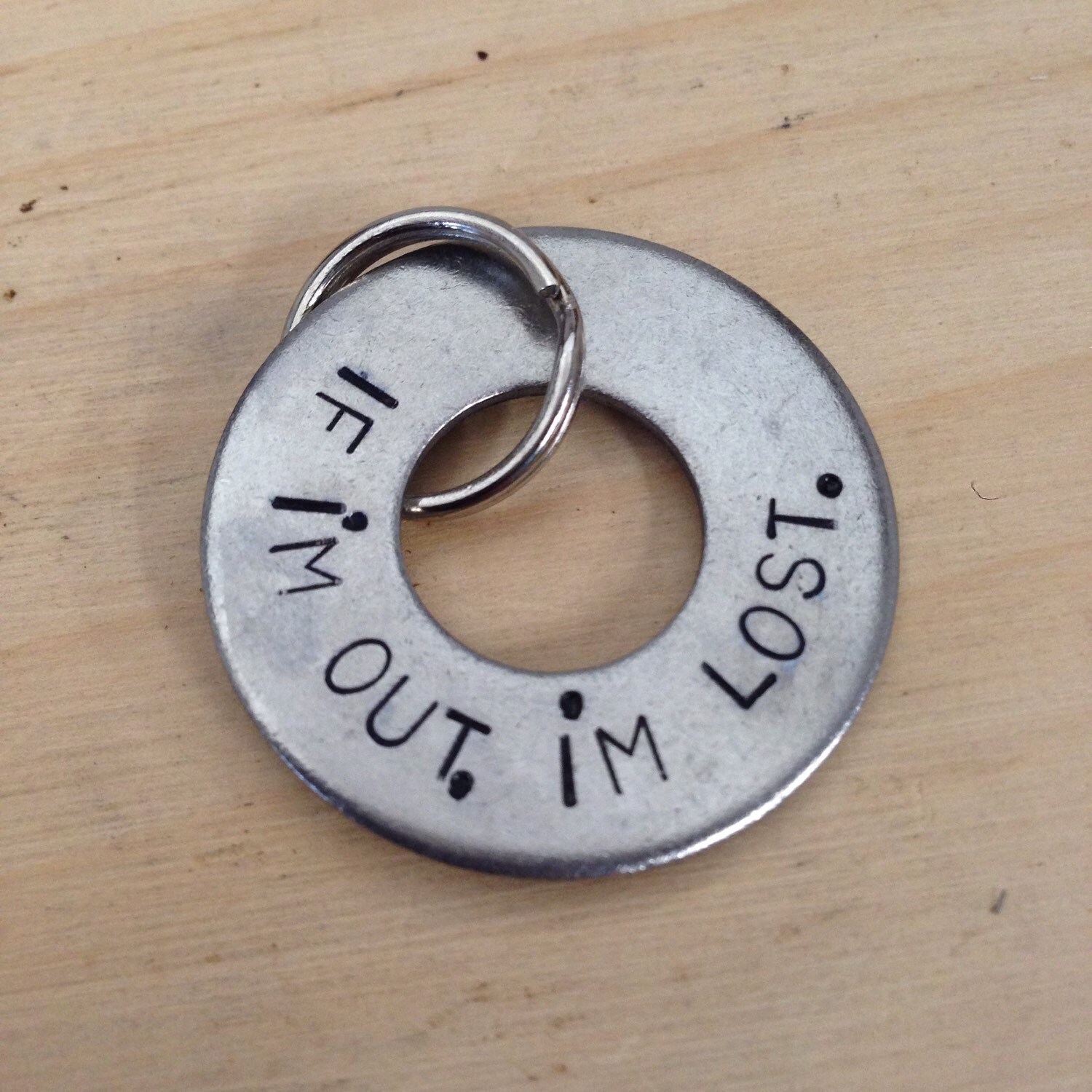 Stainless Steel Washer Dog Identification Tag With Name and | Etsy