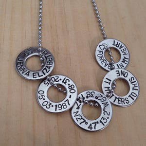 Custom Washer Necklace. Stainless Steel Washers Stamped With Name ...