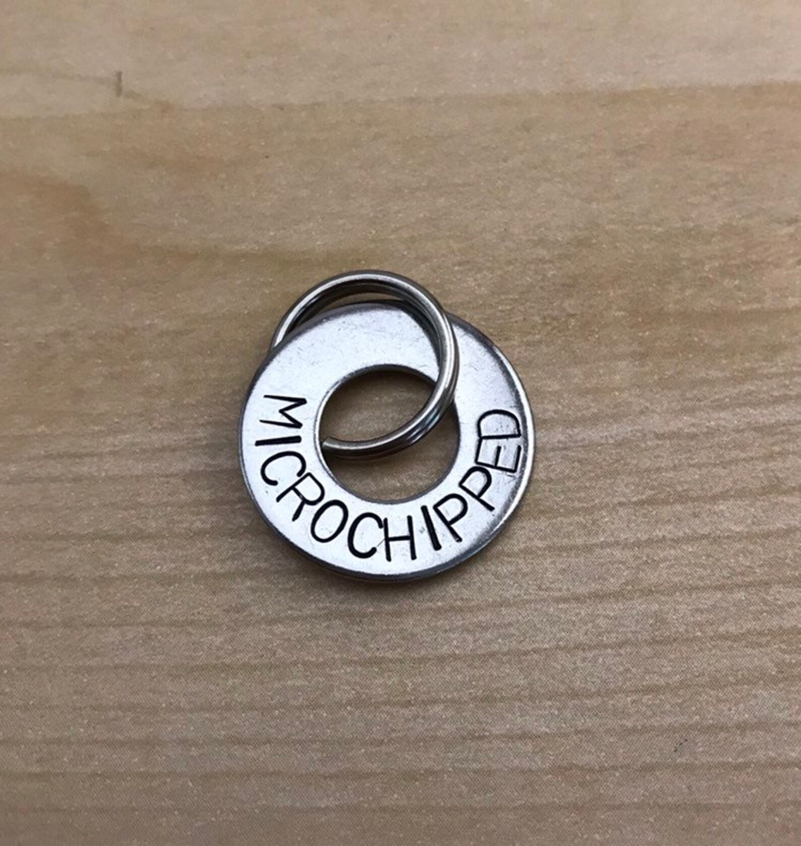 Stainless Steel Washer Dog Identification Tag With Name and | Etsy