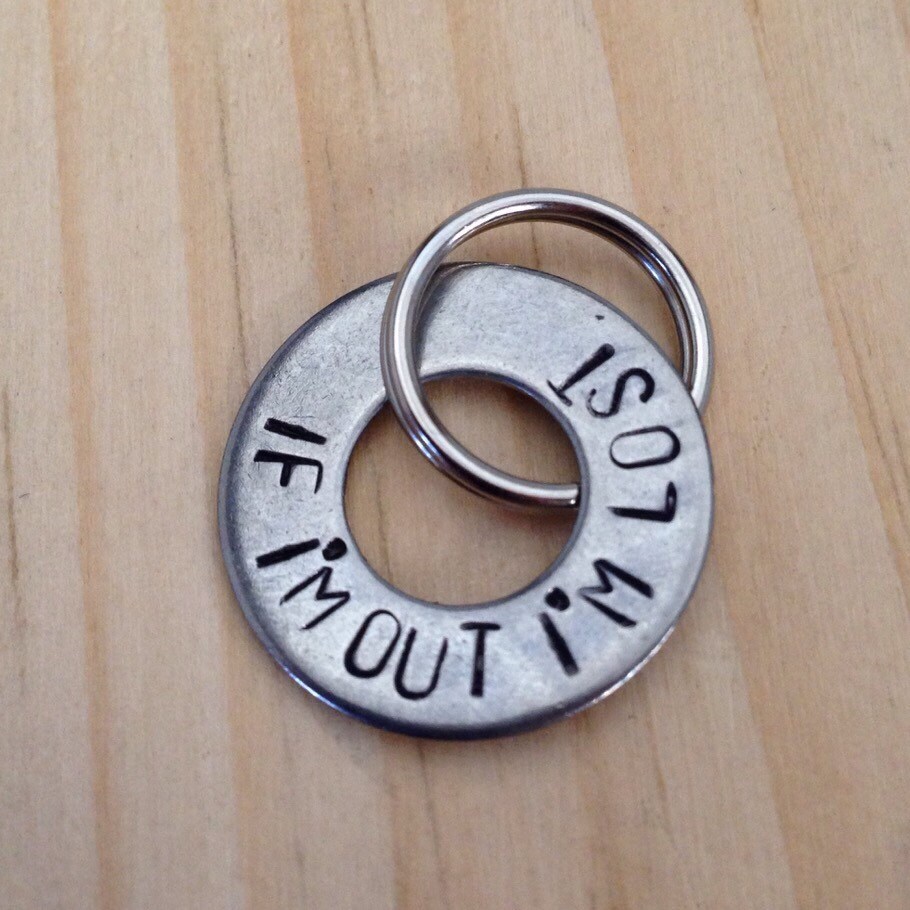 Stainless Steel Washer Dog Identification Tag With Name and | Etsy