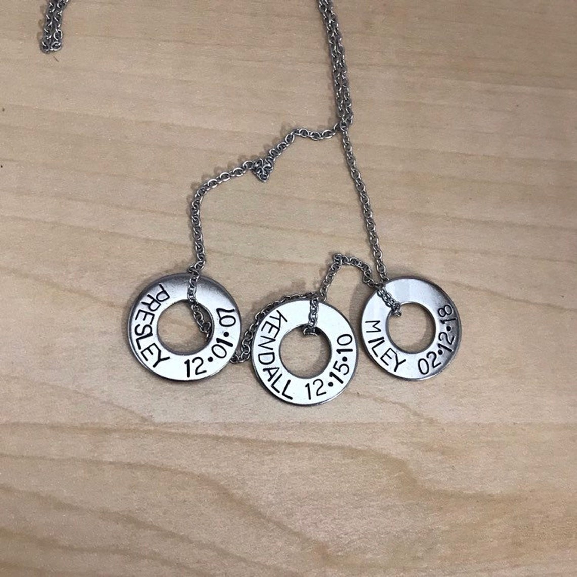 Custom Washer Necklace. Stainless Steel Washers Stamped With | Etsy