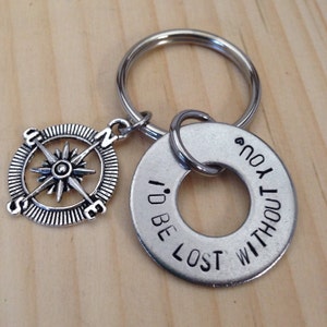 Stamped Coordinates Washer Key Chain - CUSTOM 1.25" Diameter Washer ...