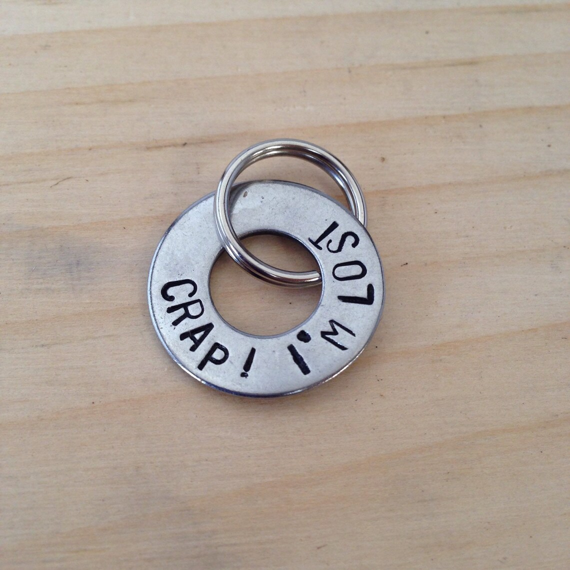 Stainless Steel Washer Dog Identification Tag With Name and | Etsy