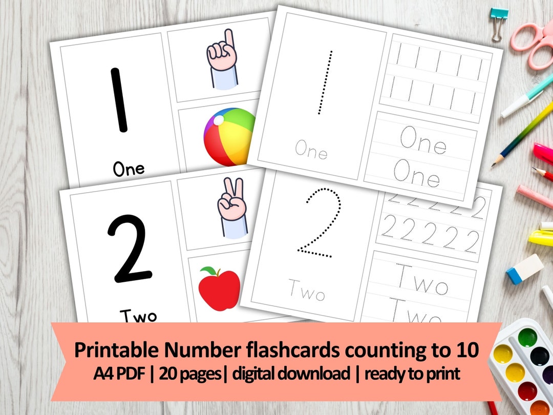 Printable Number Flashcards Preschool | Homeschool Material | Number ...