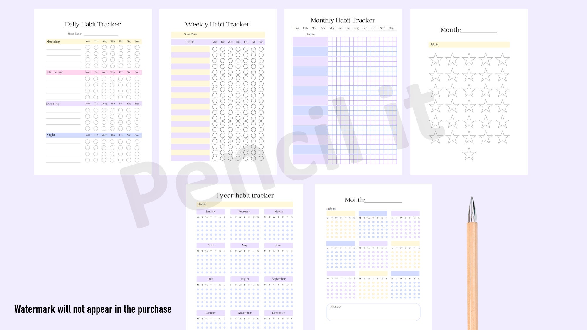 Printable Habit Tracker, A4 Habit Planner, Habit Tracker Bundle, Daily ...