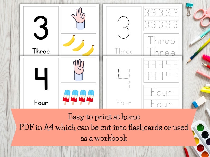 Printable Number Flashcards Preschool | Homeschool Material | Number ...