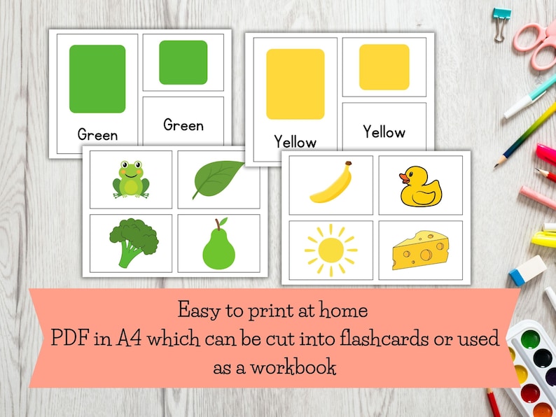 Kids Color Flashcards Printable 10 Color Learning Cards With Pictures ...