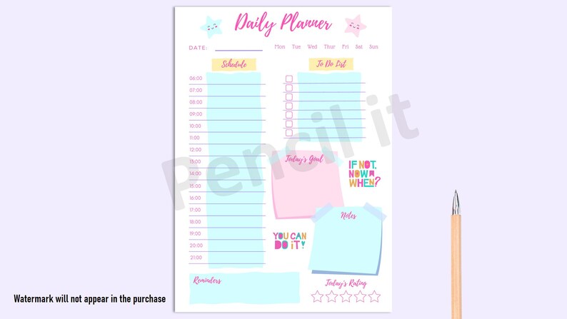 Printable Daily Planner, Work From Home Organizer, Daily Hourly ...