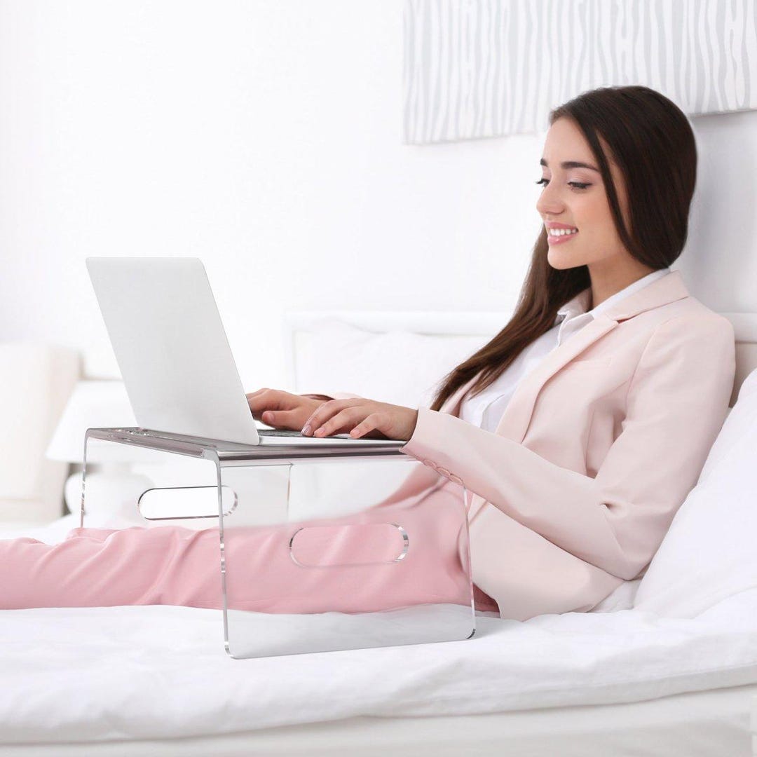 Clear Acrylic Lap Desk, Portable Laptop Stand, Bed Tray, Breakfast ...