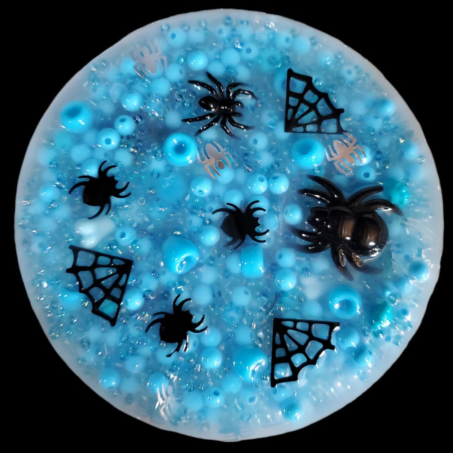 Spiders Blue Halloween Picky Pad Silicone Picking Sensory Toy With ...