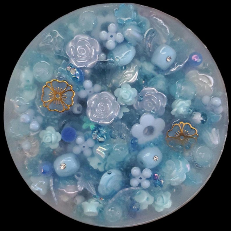 Blue Flower Garden Picky Pad Silicone Picking Sensory Toy With Beads ...