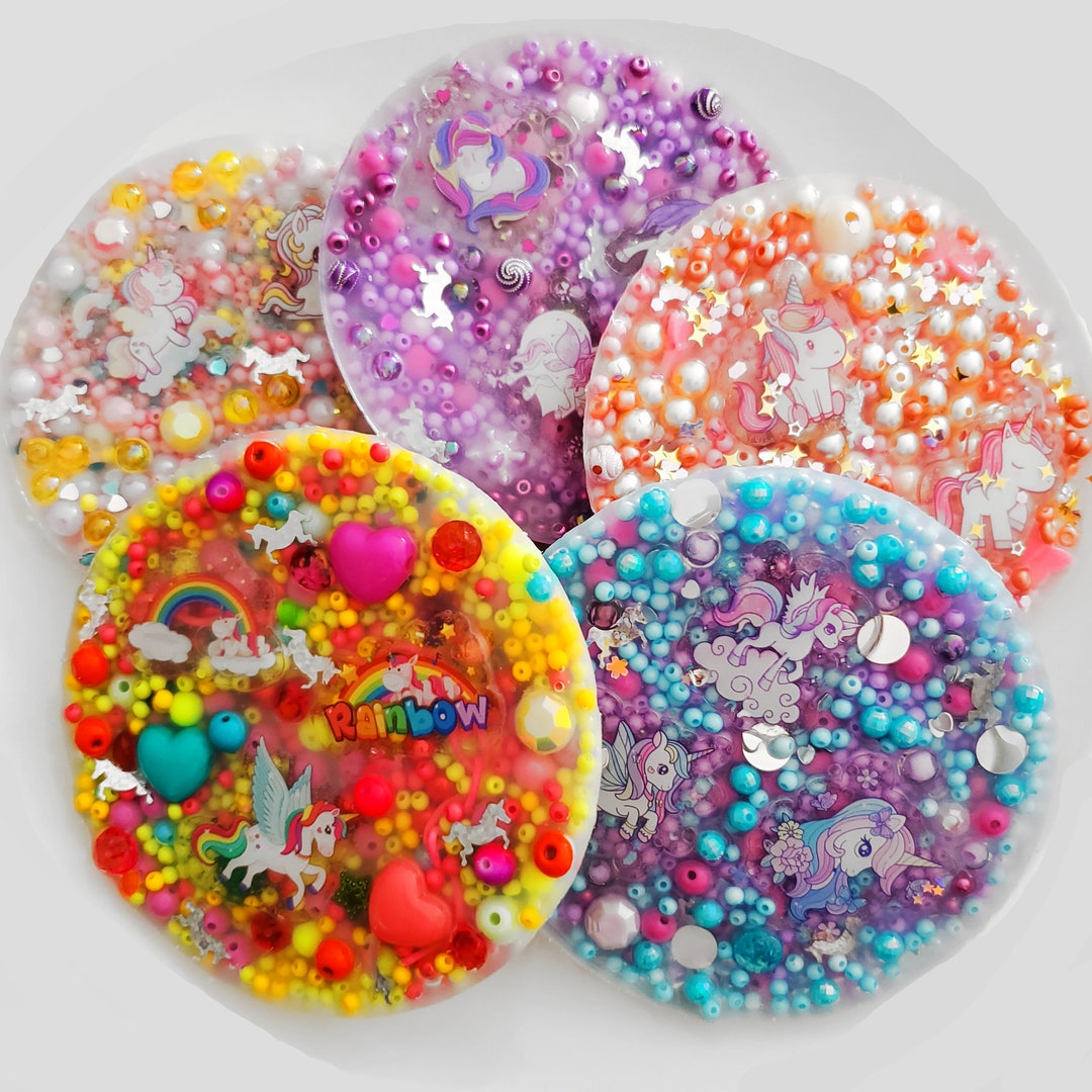 Pretty UNICORN Picky Pads Silicone Sensory Toy for Fidget Picking Round ...