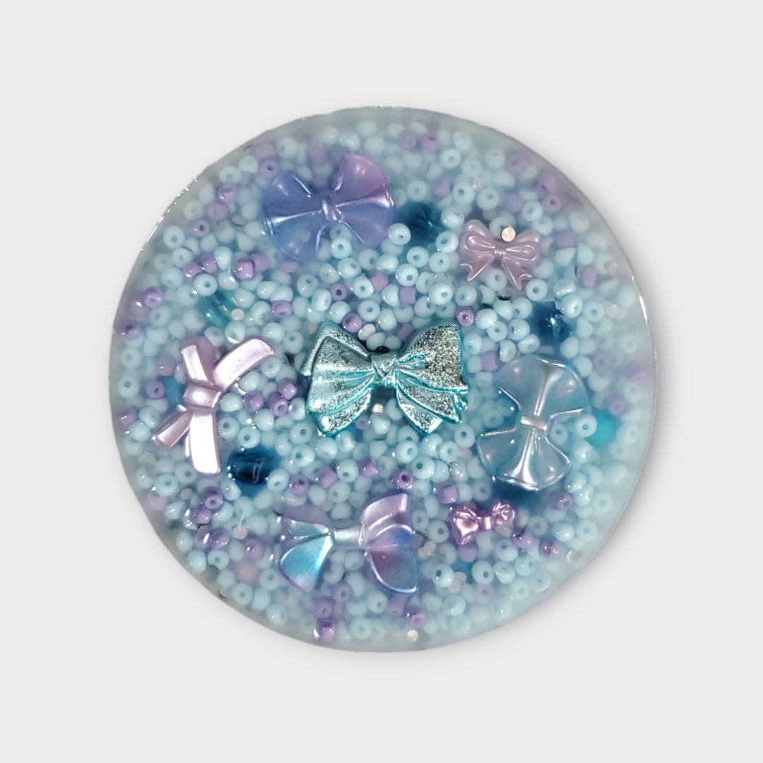 Beautiful Bows Picky Pad With Beads, Round Silicone Sensory Toy for ...