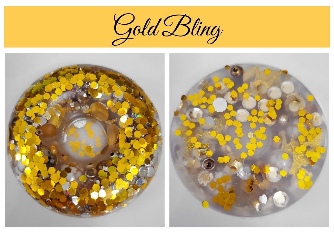 Gold Bling Donut Shaped Picky Pad Silicone Sensory Toy for Fidget ...