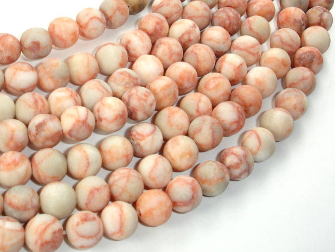 Matte Red Line Jasper, 8mm (8.5mm) Round Beads, 15.5 Inch, Full Strand ...