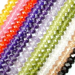 CZ Bead, Cubic Zirconia Beads, Faceted Rondelle, Approx 5 X 8 Mm, 6 ...