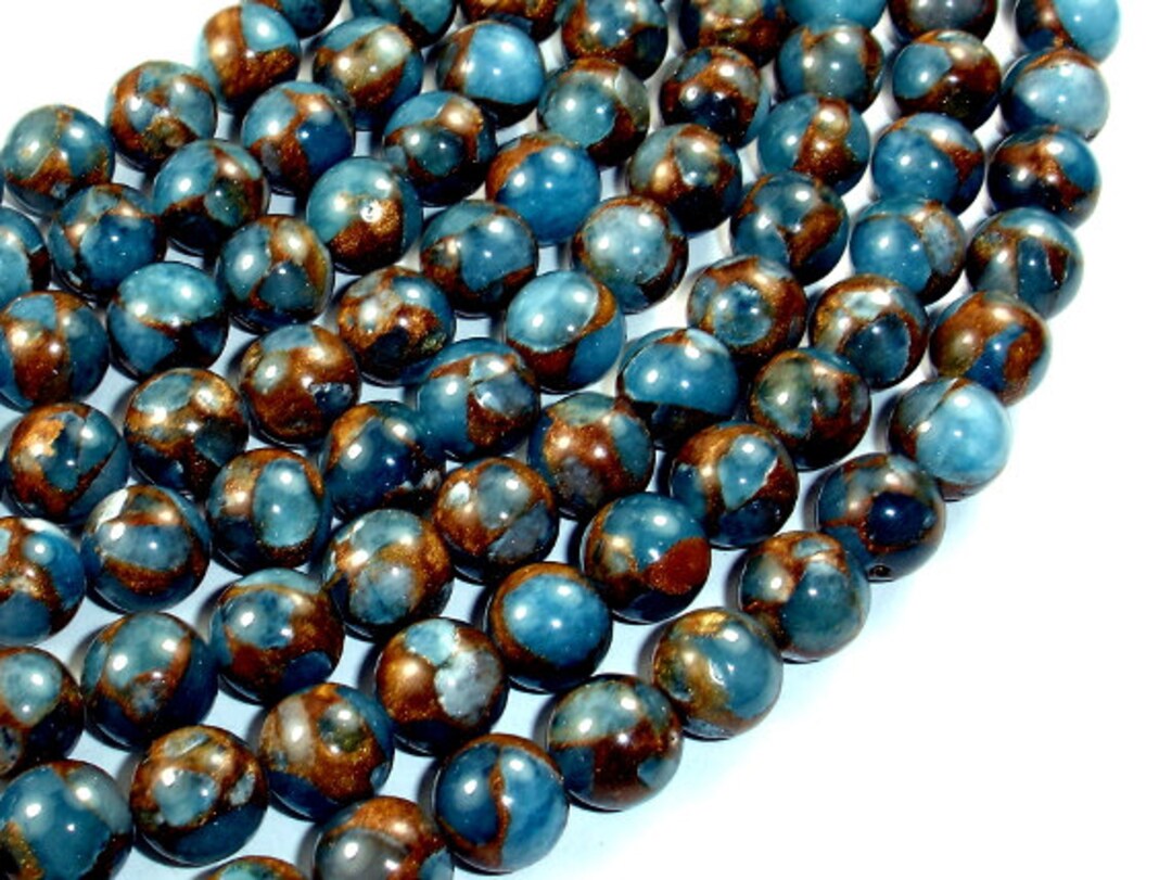 Mosaic Stone Beads, 10mm Round Beads, 15 Inch, Full Strand, Approx 38 ...