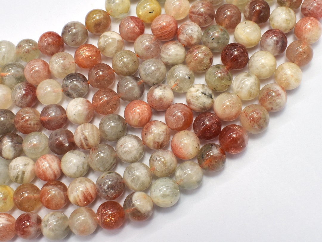 Arusha Sunstone 8mm Round Beads, 15.5 Inch, Approx. 49 Beads, Hole 1mm ...