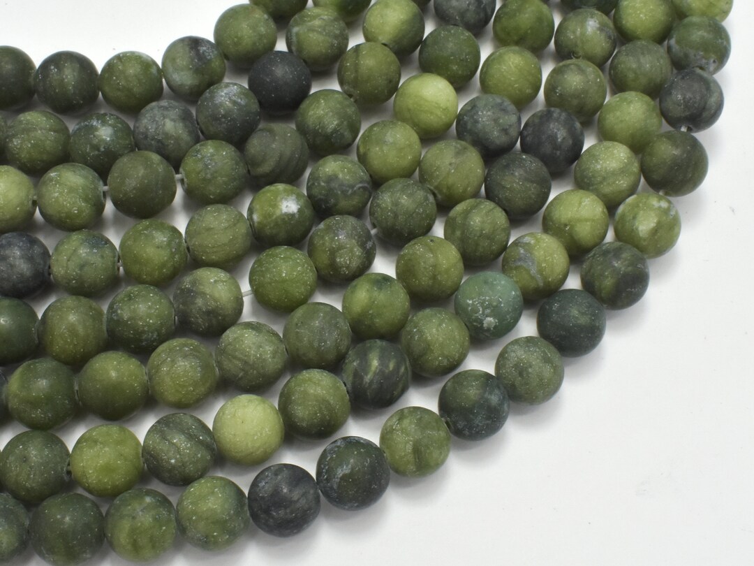 Matte Jade Beads, 8mm Round Beads, 14.5 Inch, Full Strand, Approx 46 ...