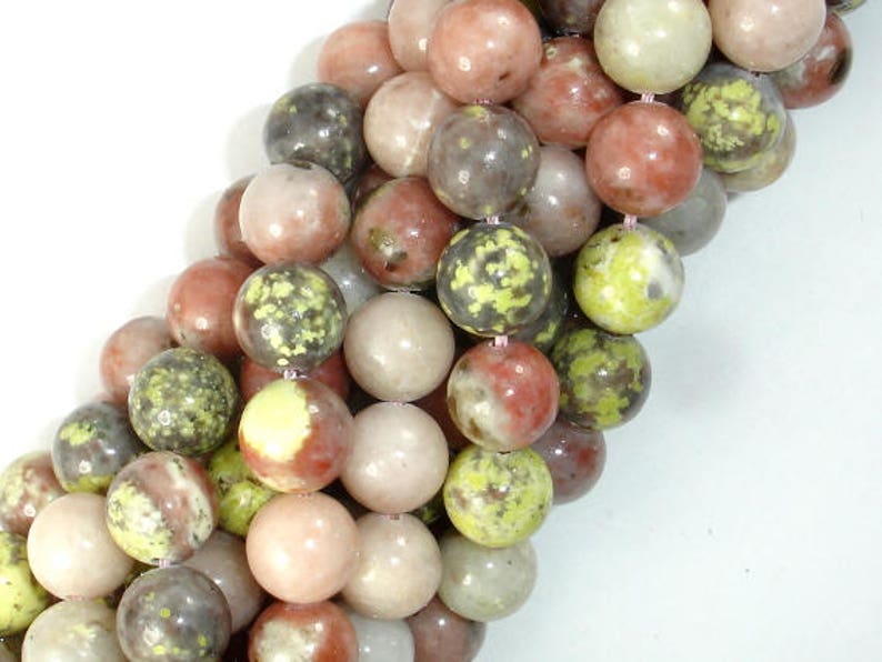 Spicy Jasper Beads, Plum Blossom Jasper, 10mm(10.2mm) Round Beads, 15.5 ...