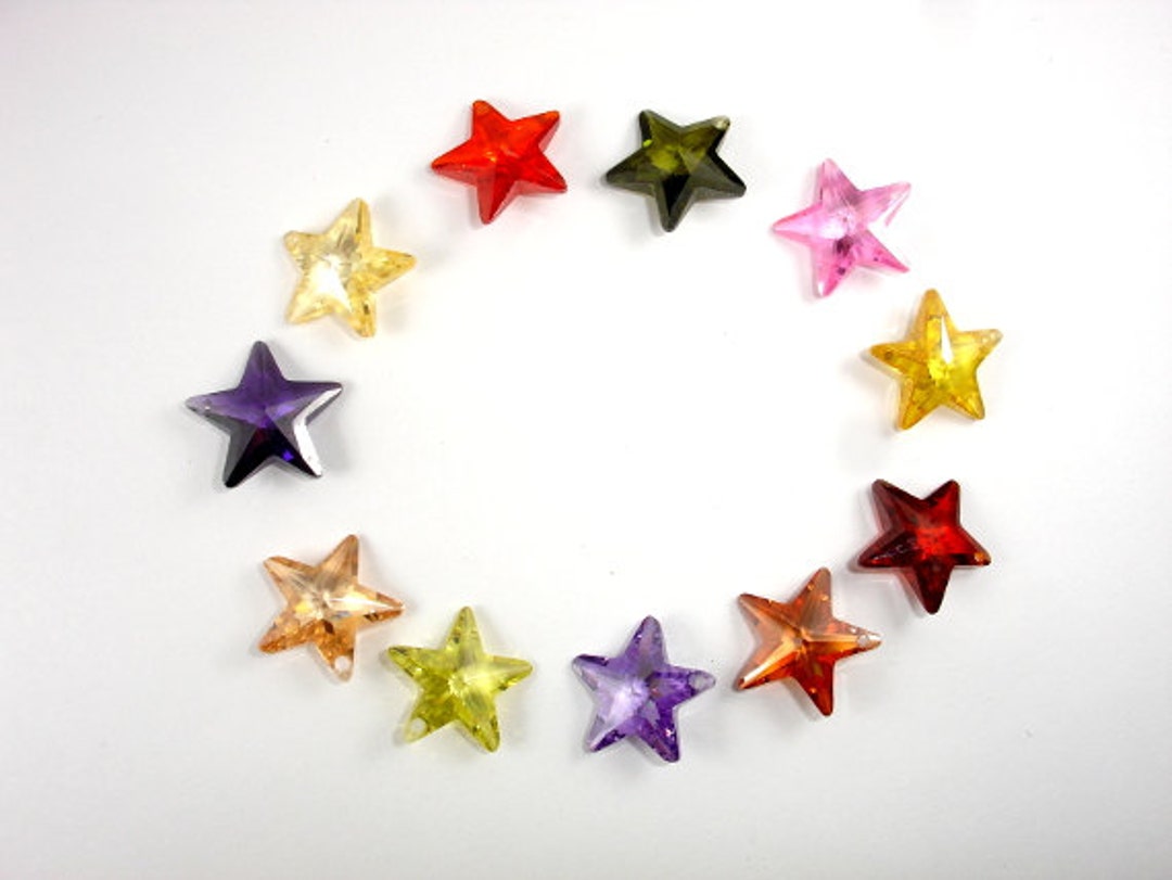 CZ Beads, Cubic Zirconia Beads, 16x16mm Faceted Star Pendant Beads, 1 ...