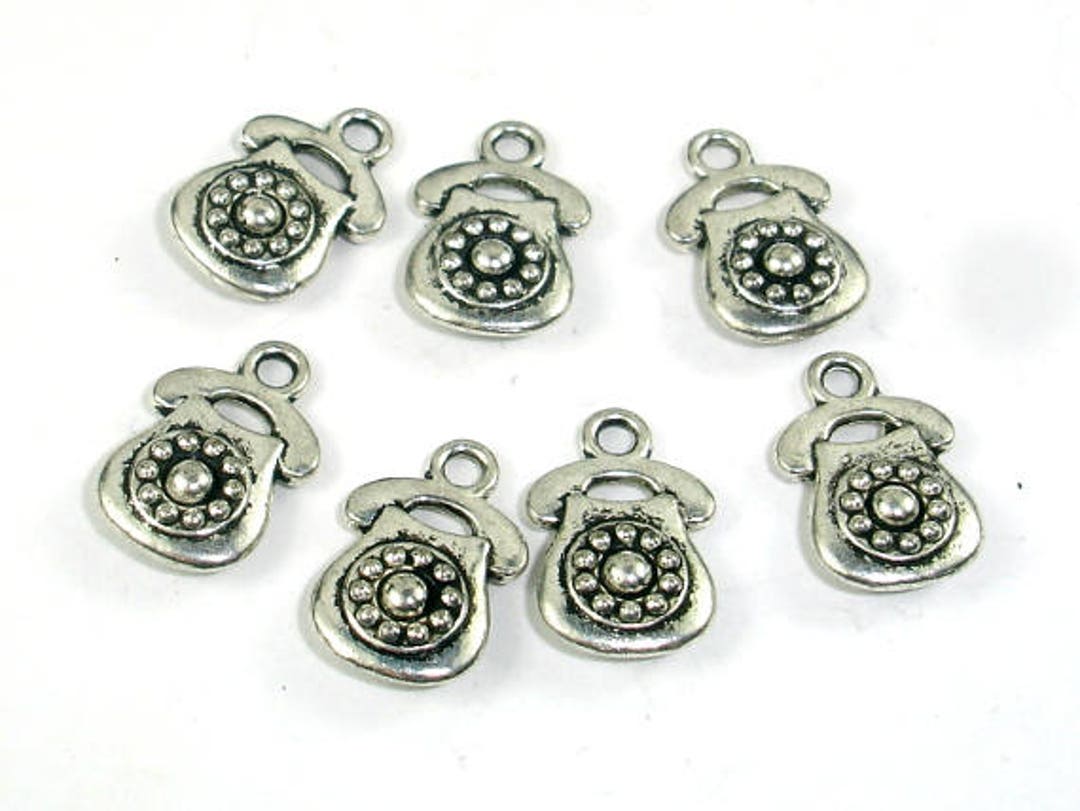 Telephone Charms, Zinc Alloy, Antique Silver Tone, 10x15 Mm, 20 Pcs ...