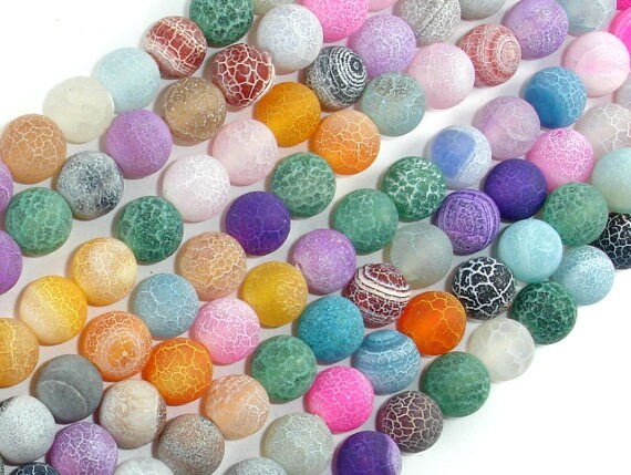 Frosted Matte Agate Multi Color 8mm Round Beads 15 Inch - Etsy
