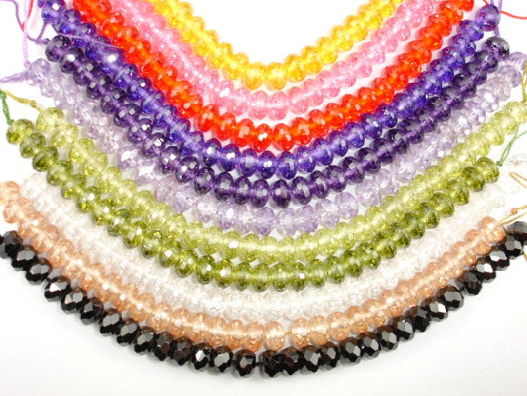 CZ Bead, Cubic Zirconia Beads, Faceted Rondelle, Approx 5 X 8 Mm, 6 ...