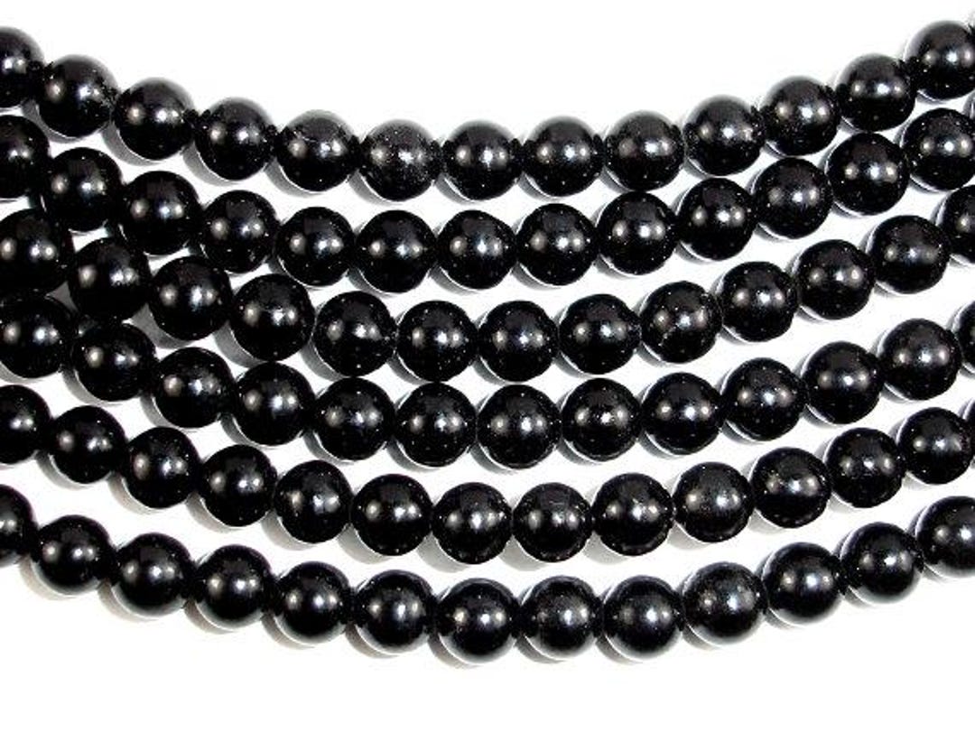 Jet Gemstone Beads, Round, 6mm, 15 Inch, Approx. 60 Beads, Hole 1mm ...