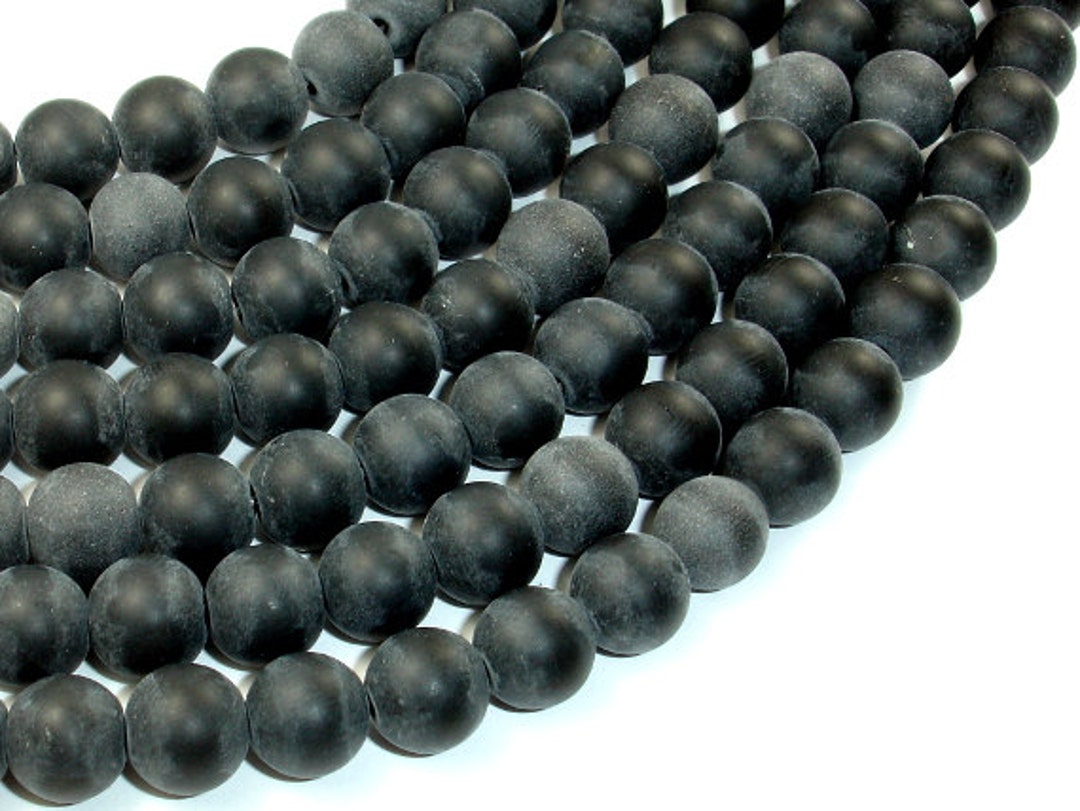 Matte Black Stone 10mm Round Beads 15 Inch Full Strand - Etsy