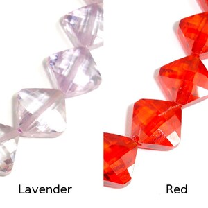 Cubic Zirconia Beads, CZ Bead, 9 X 9mm Faceted Diamond Beads, 6 Inch, 1 ...