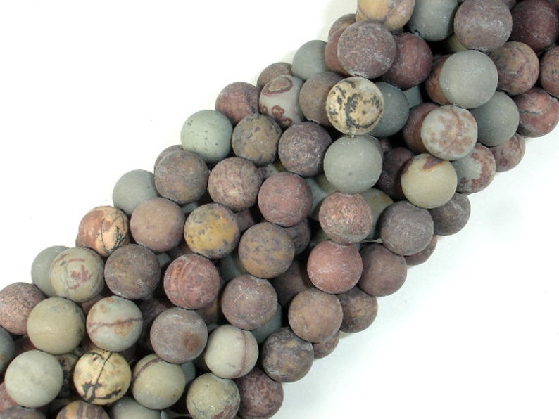 Matte Artistic Jasper, Chohua Jasper, 10mm Round Beads, 15.5 Inch, Full ...