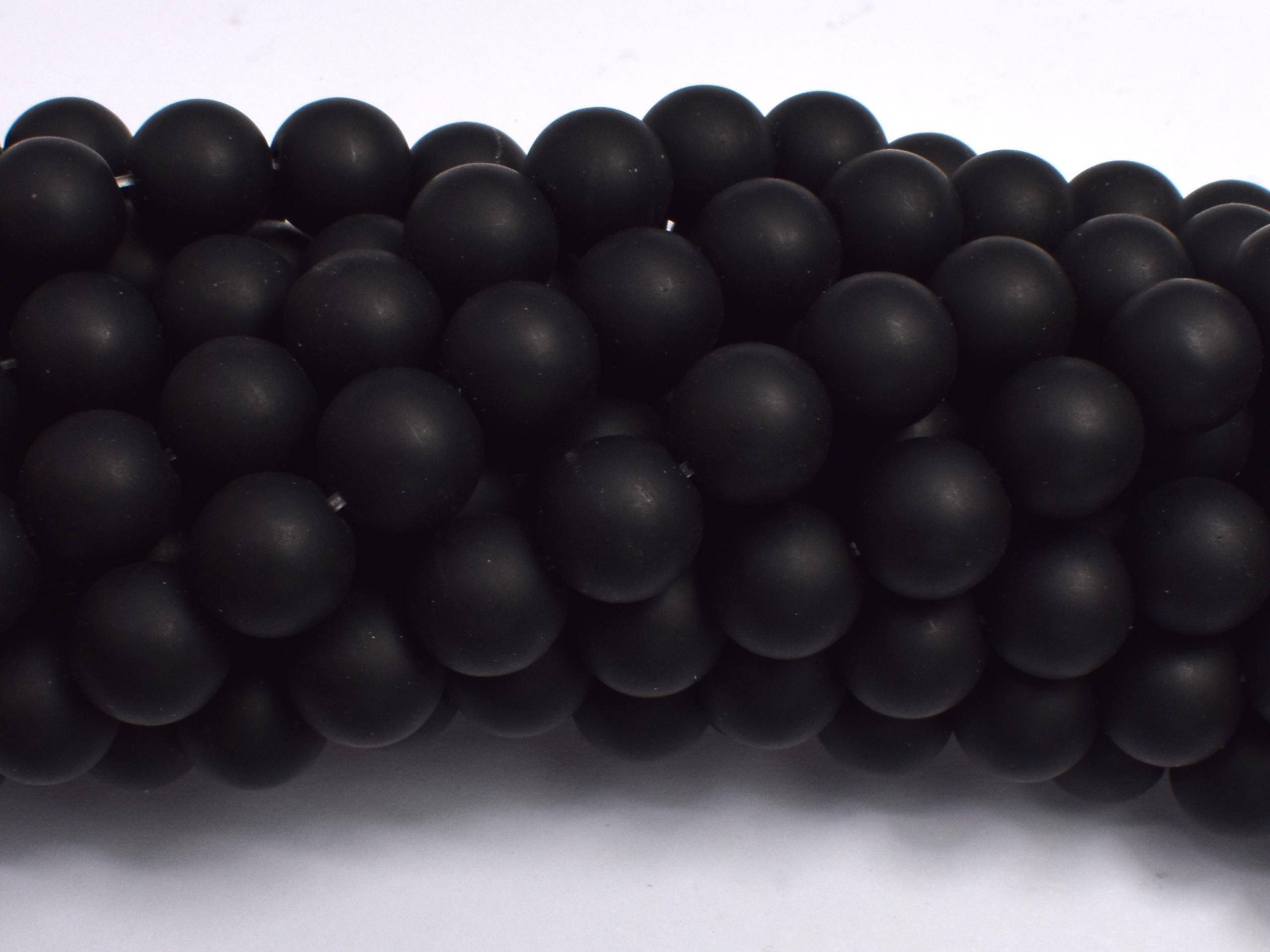 Matte Black Stone, 10mm Round Beads, 15 Inch, Full Strand, Approx. 39 ...