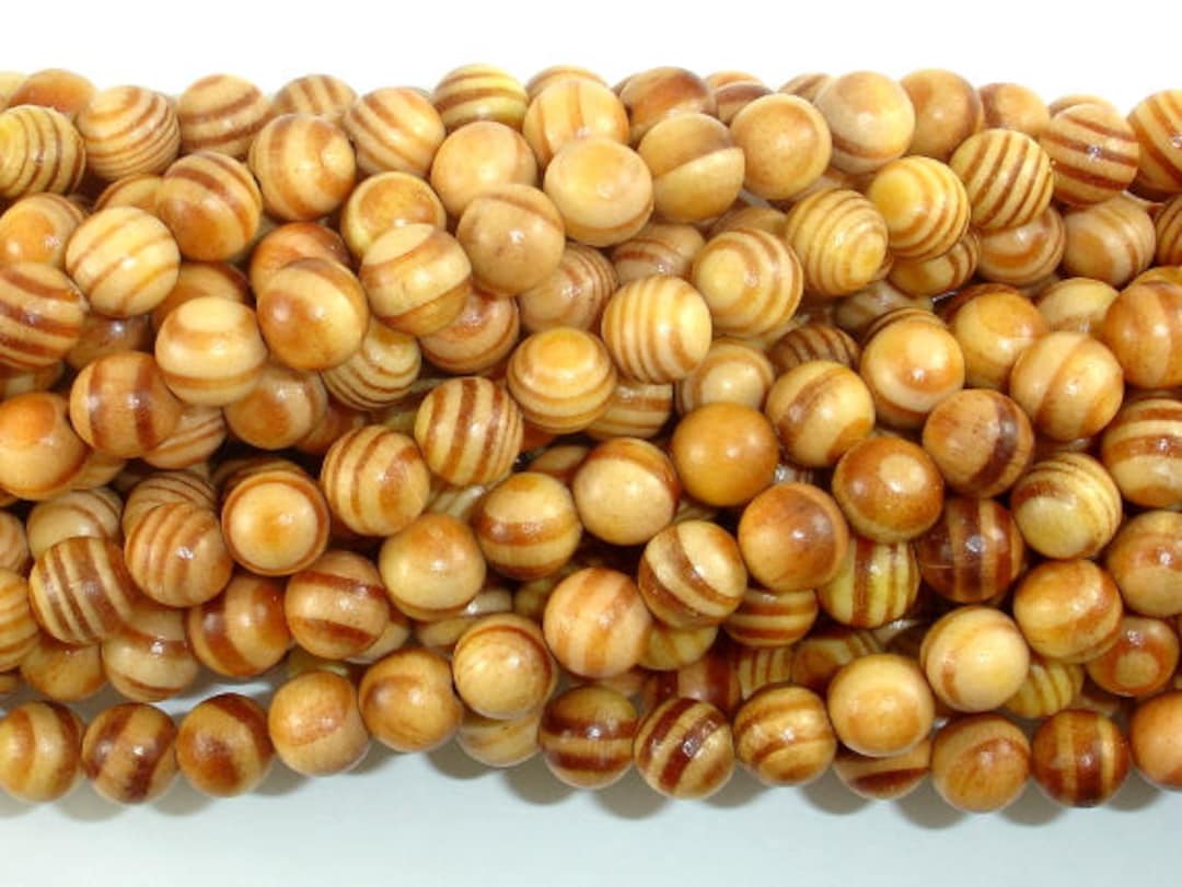 Indonesia Agathis Alba King Wood Beads, 8mm(8.5mm) Round, 35 Inch, Full ...